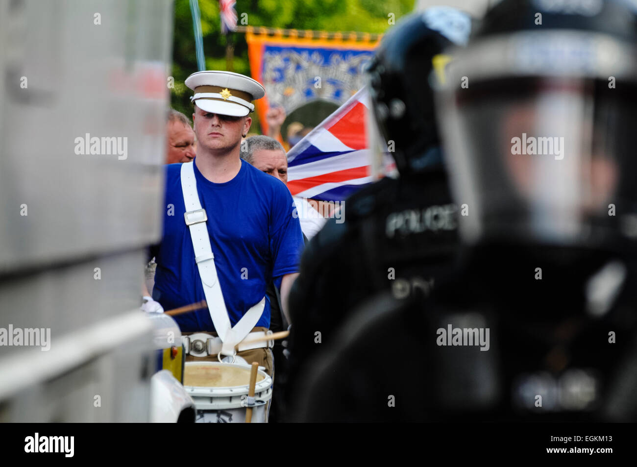 Police stopping a parade hi-res stock photography and images - Alamy