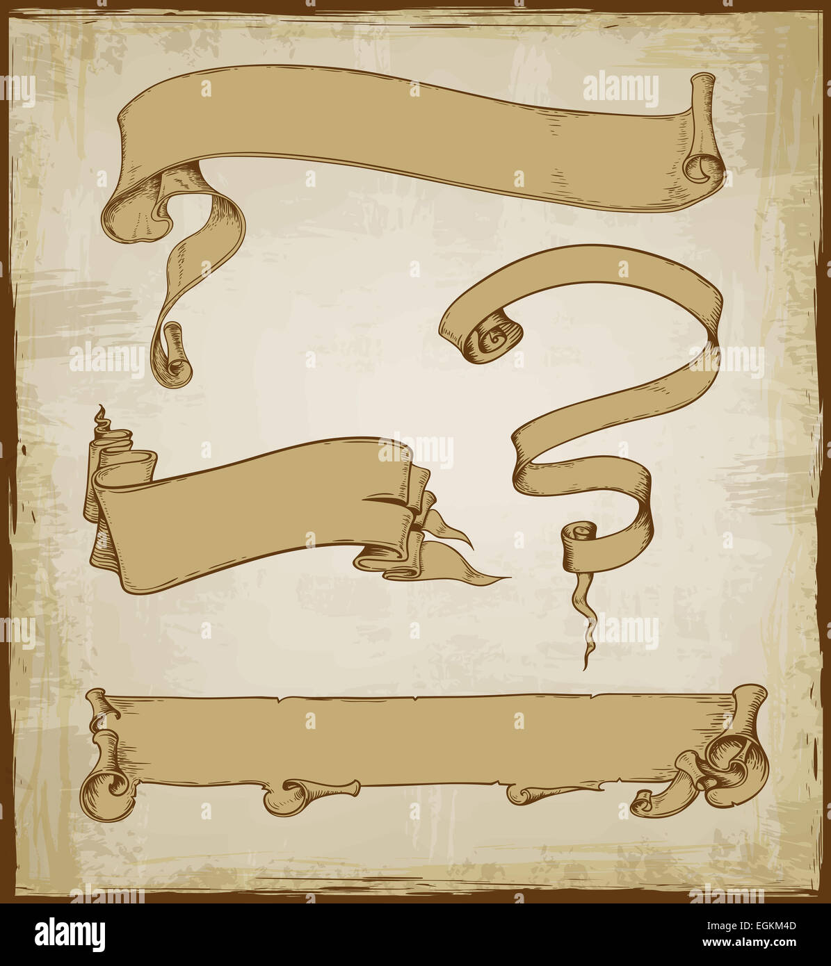 Set of vintage banners for design Stock Photo - Alamy