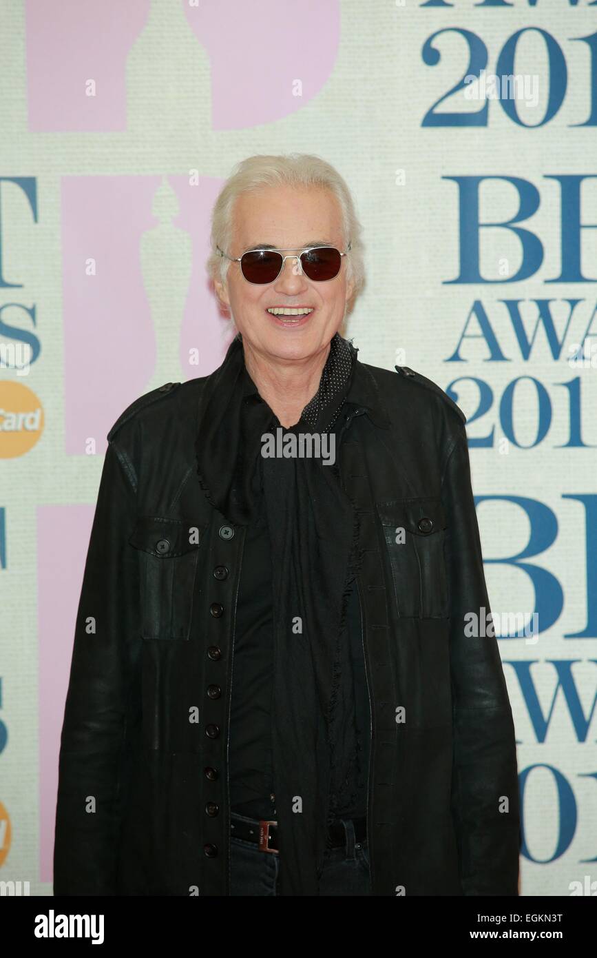 London, UK. 25th Feb, 2015. Jimmy Page attends the Brit Awards, Brits ...