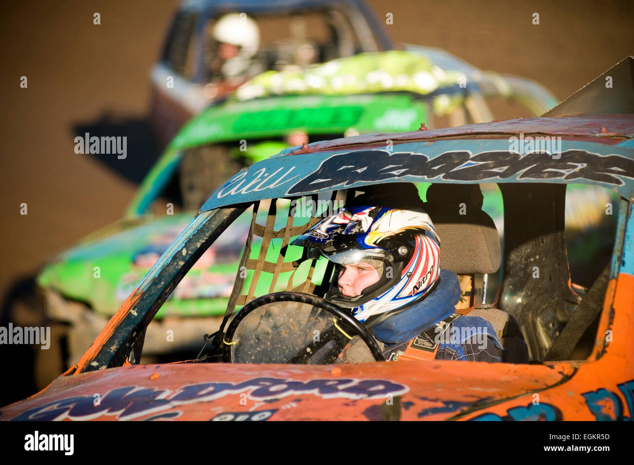 young children racing in the junior banger race for under 16's the ...