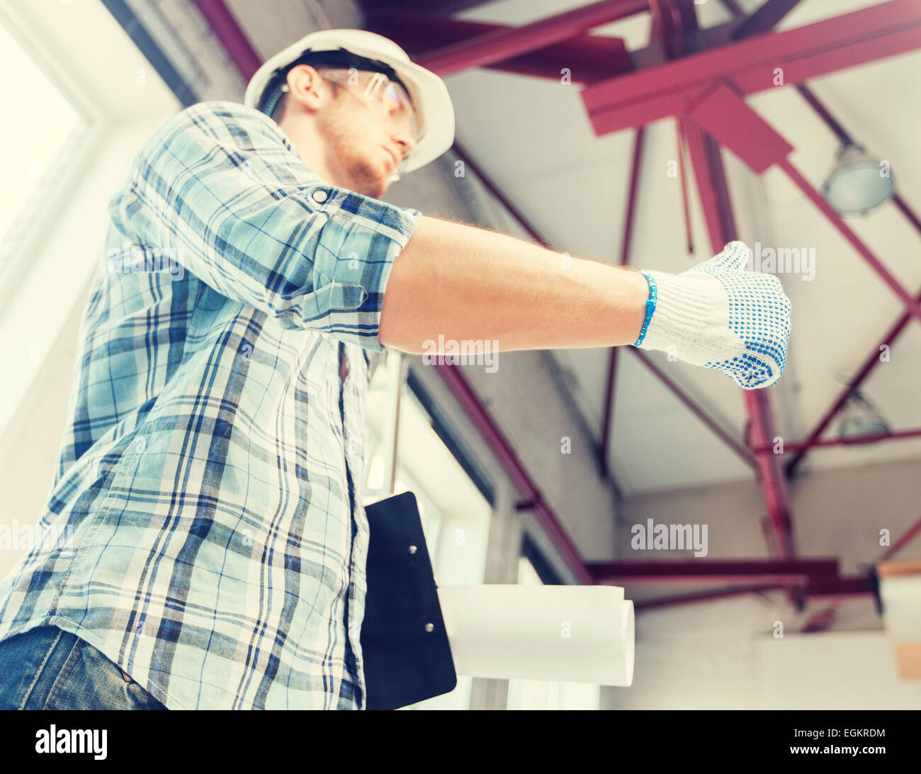 man with blueprint Stock Photo - Alamy