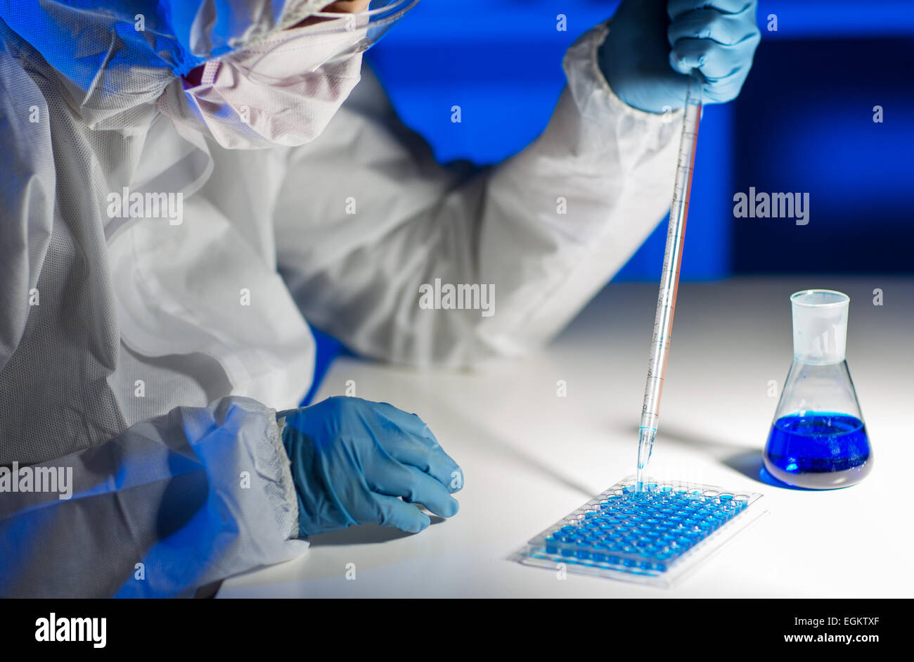 close up of scientist making test in lab Stock Photo - Alamy