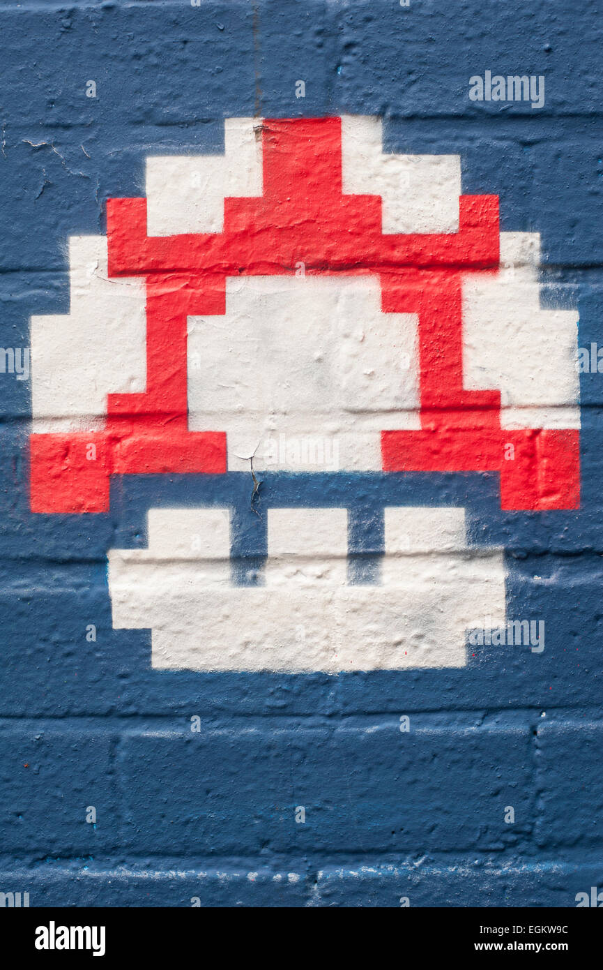 Grey Mario Mushroom Wallpaper