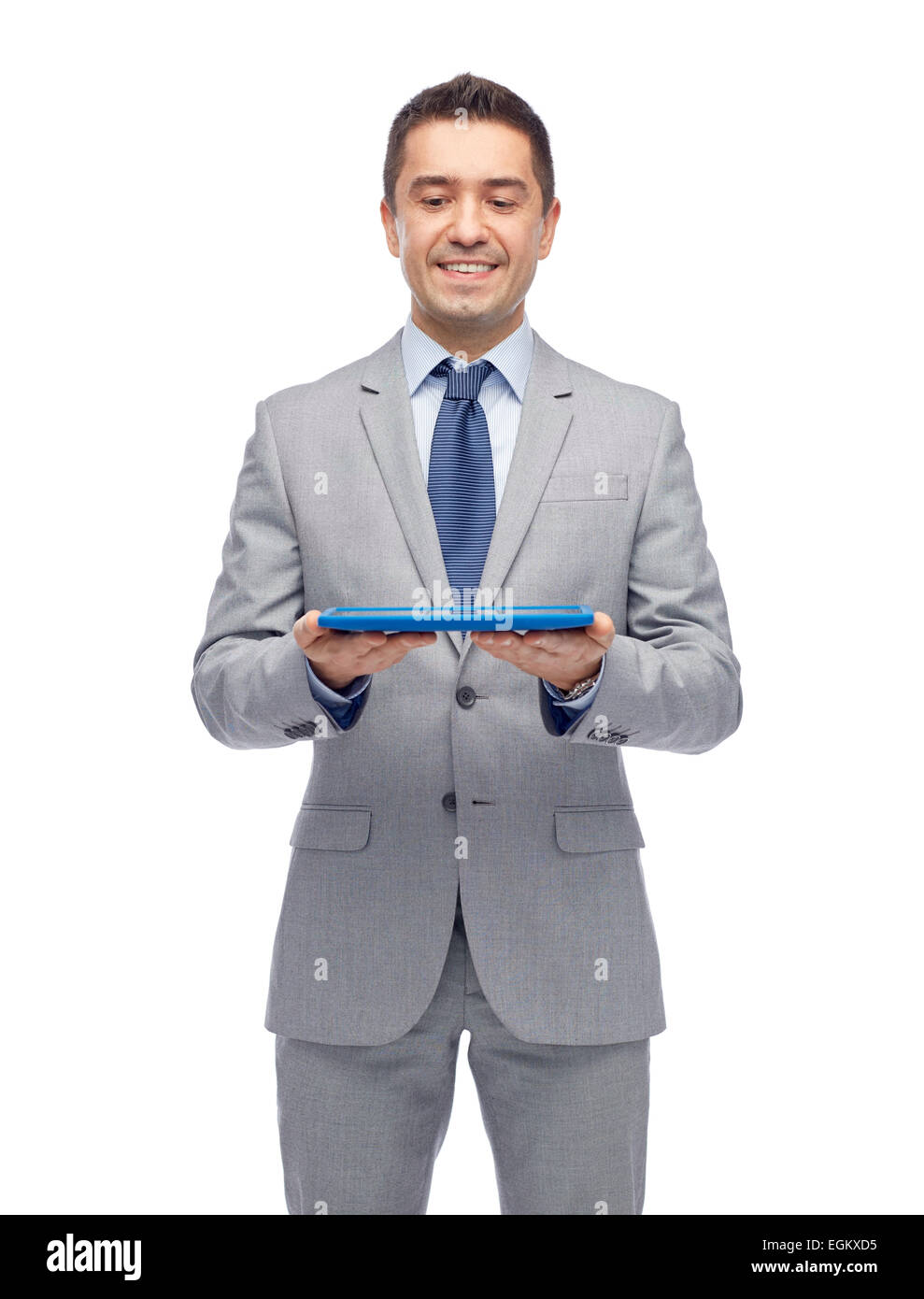 Businessman looking computer in office Cut Out Stock Images & Pictures ...