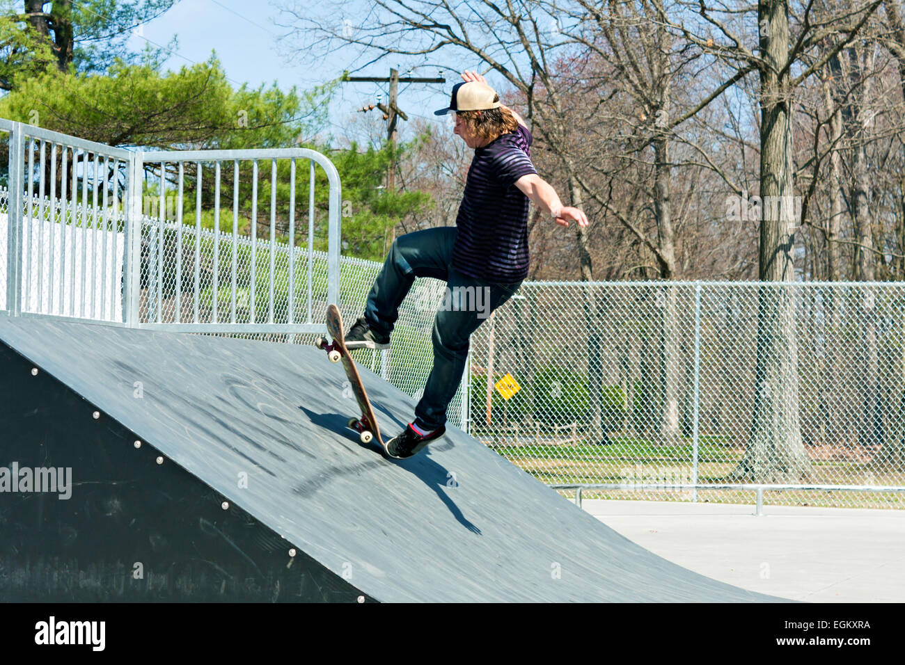Skateboarder On a Skate Ramp Stock Photo - Alamy