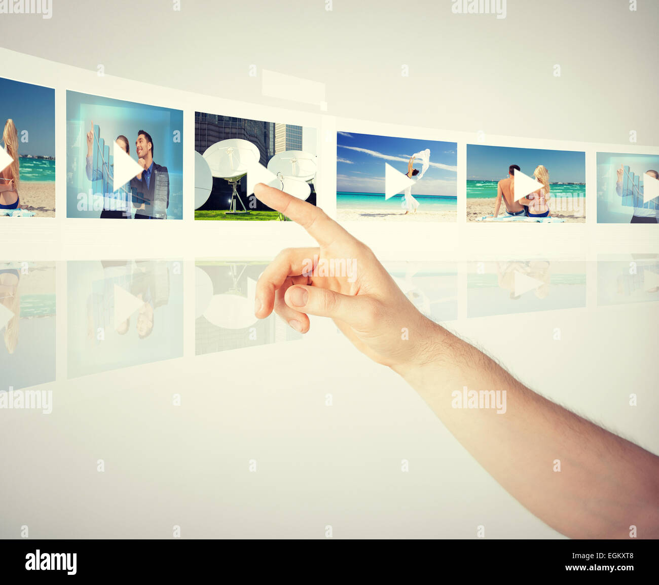 man with virtual screen Stock Photo - Alamy
