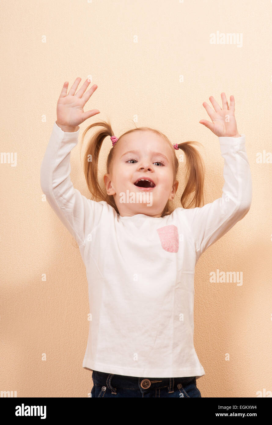 Absolutely happy little girl Stock Photo - Alamy