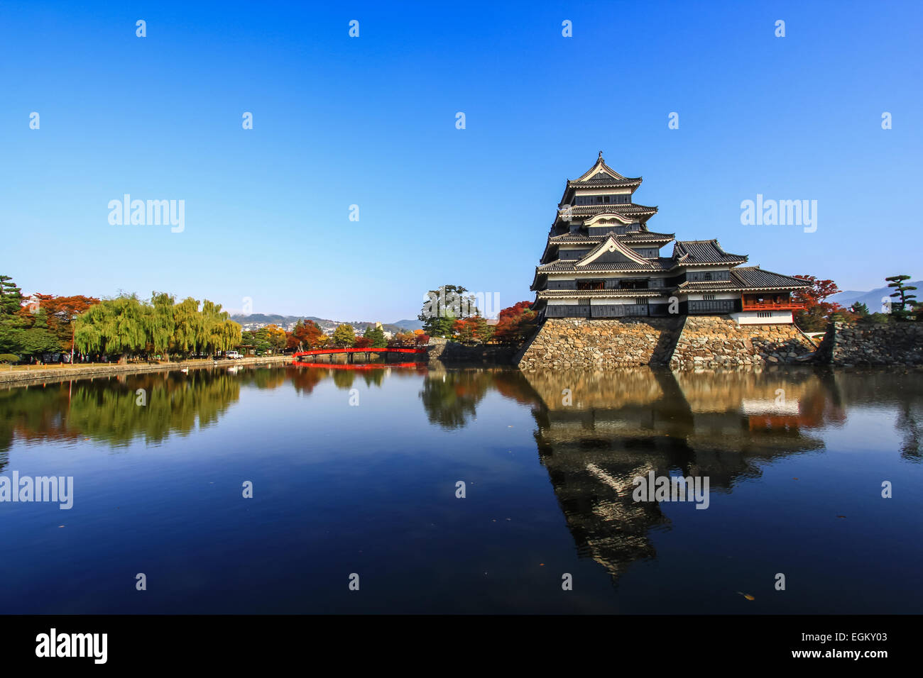Reflection of The Castle Matsumoto castle, Japan Stock Photo - Alamy