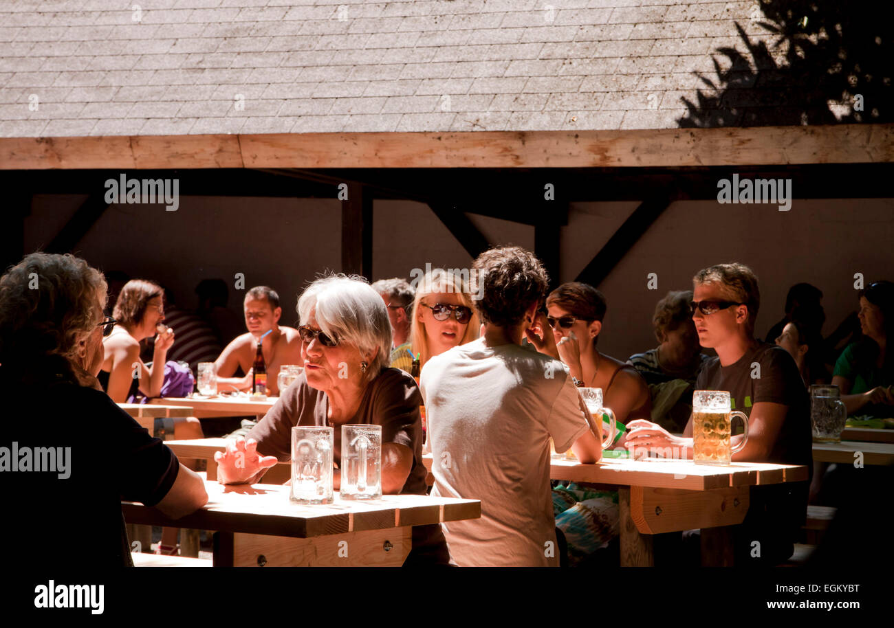 Traditional german restaurant and beer garden hi-res stock photography ...