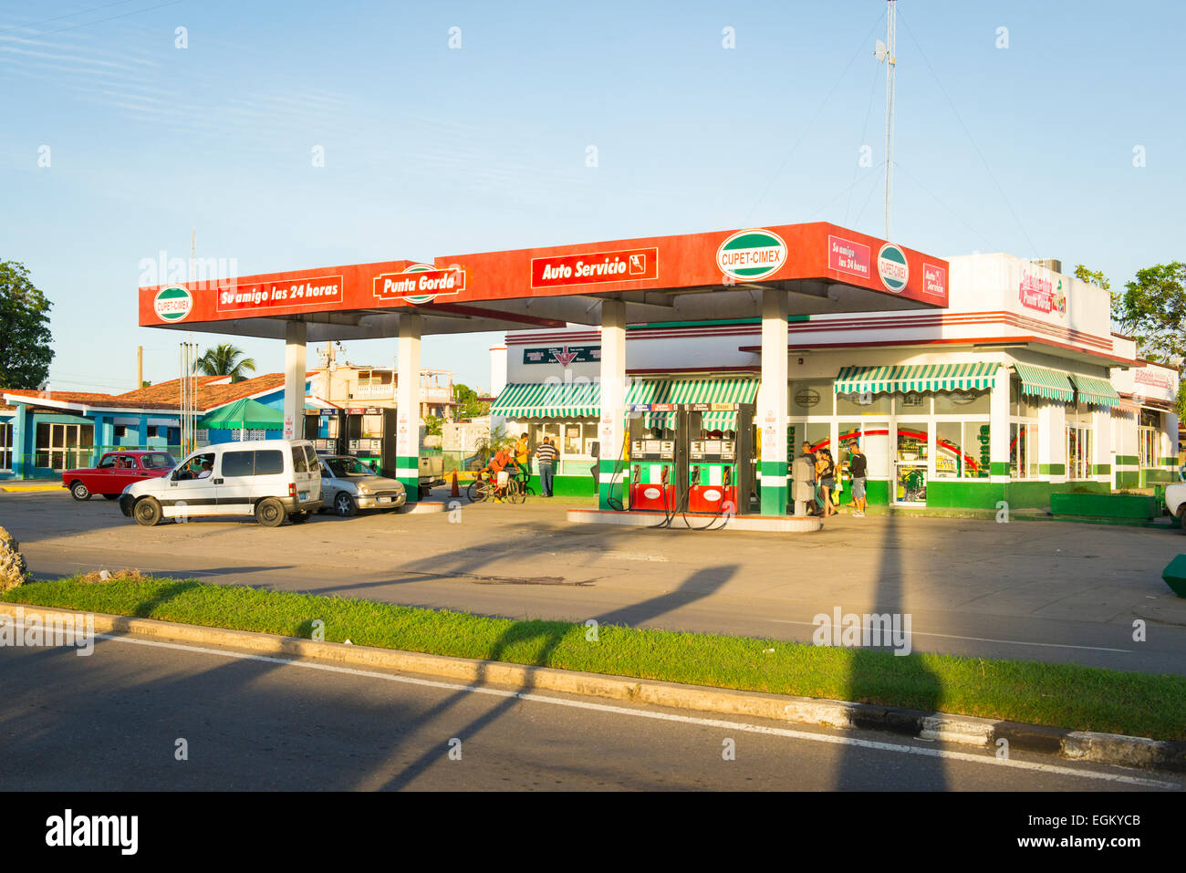 Cuba Cienfuegos Punta Gorda Cupet Cimex Service Station forecourt ...
