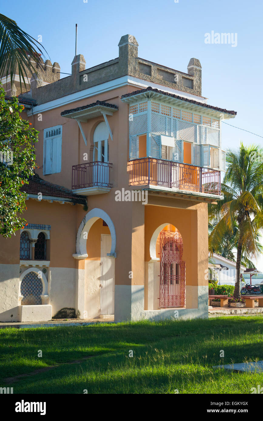 Cuba Cienfuegos Moorish style house home turreted balcony shutters ...