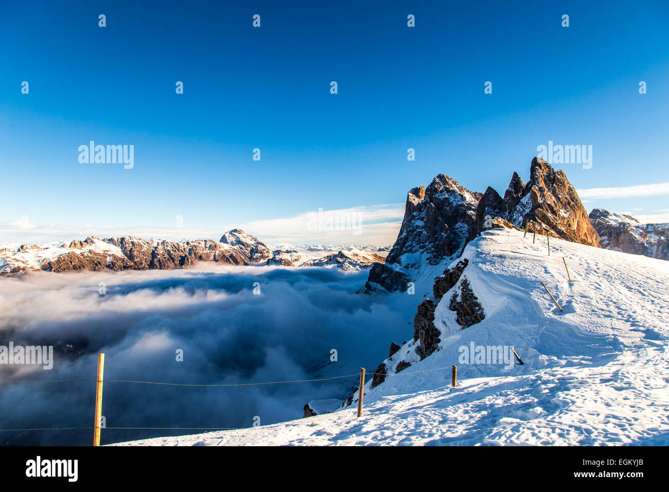 winter in the italian alps, with the ski slope full of snow Stock Photo ...