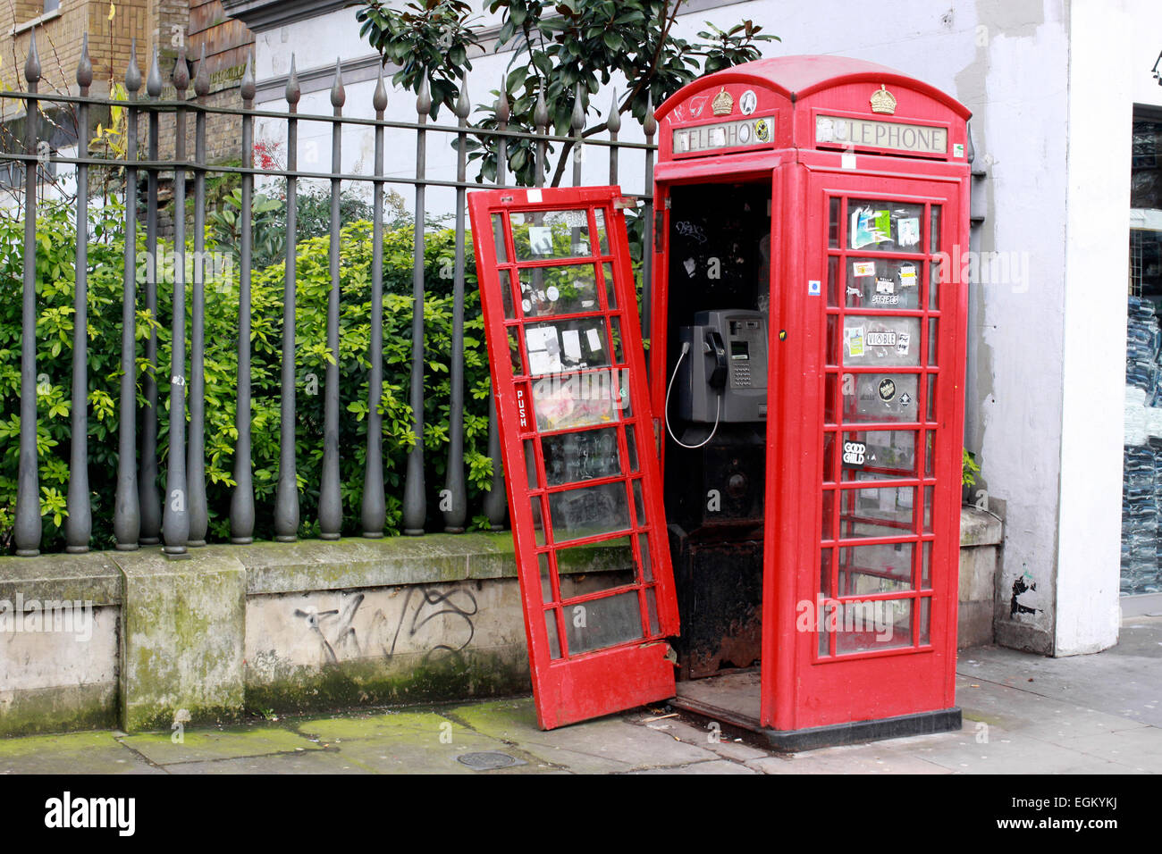 Phone box in east london hi-res stock photography and images - Alamy