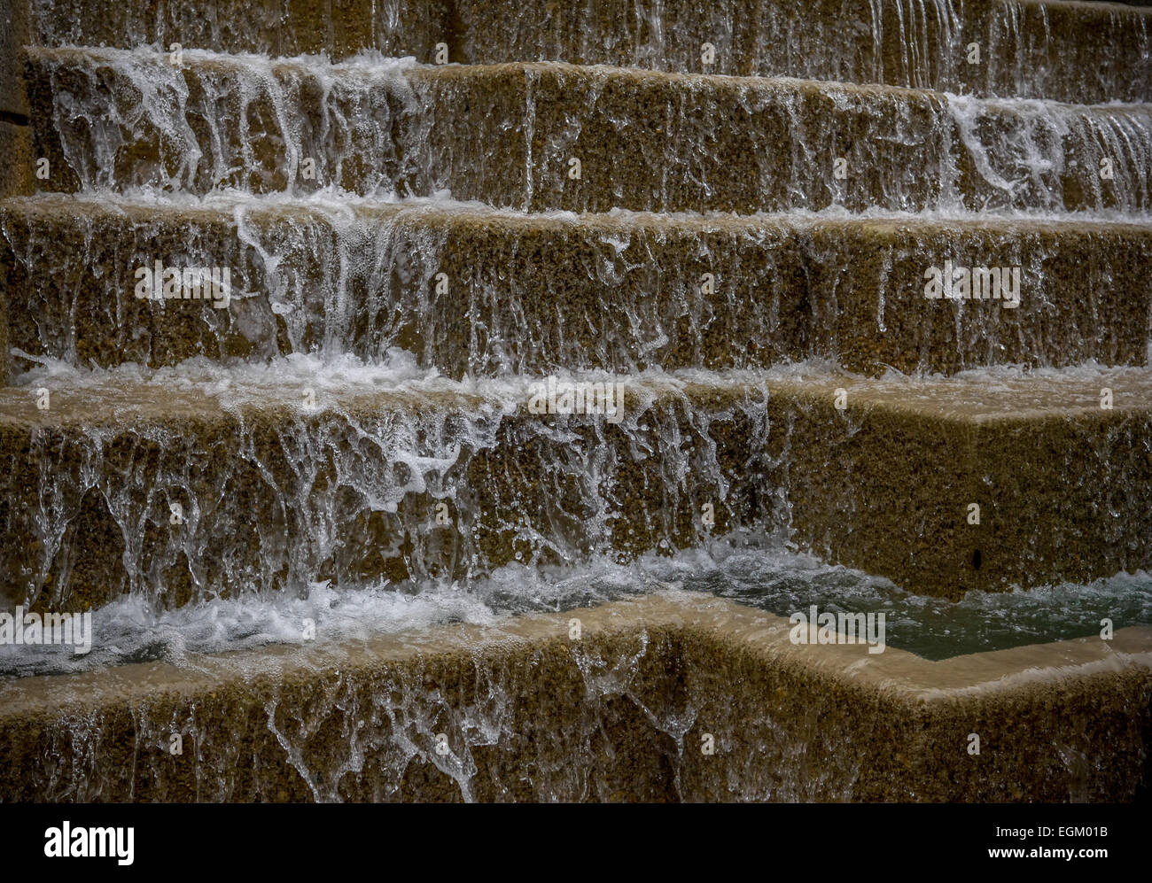 Waterfall over Steps Stock Photo - Alamy