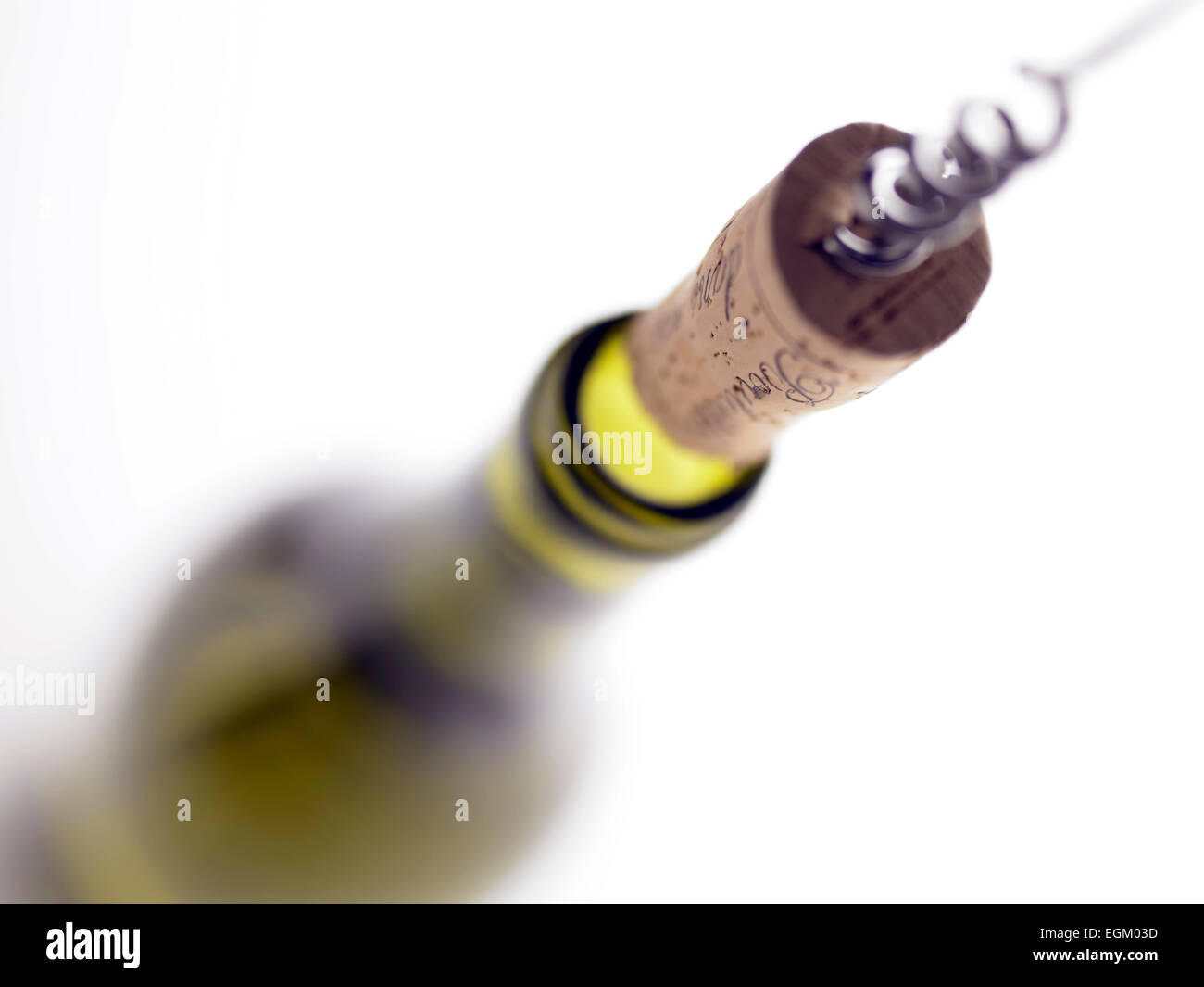 bottle, cork & corkscrew Stock Photo - Alamy