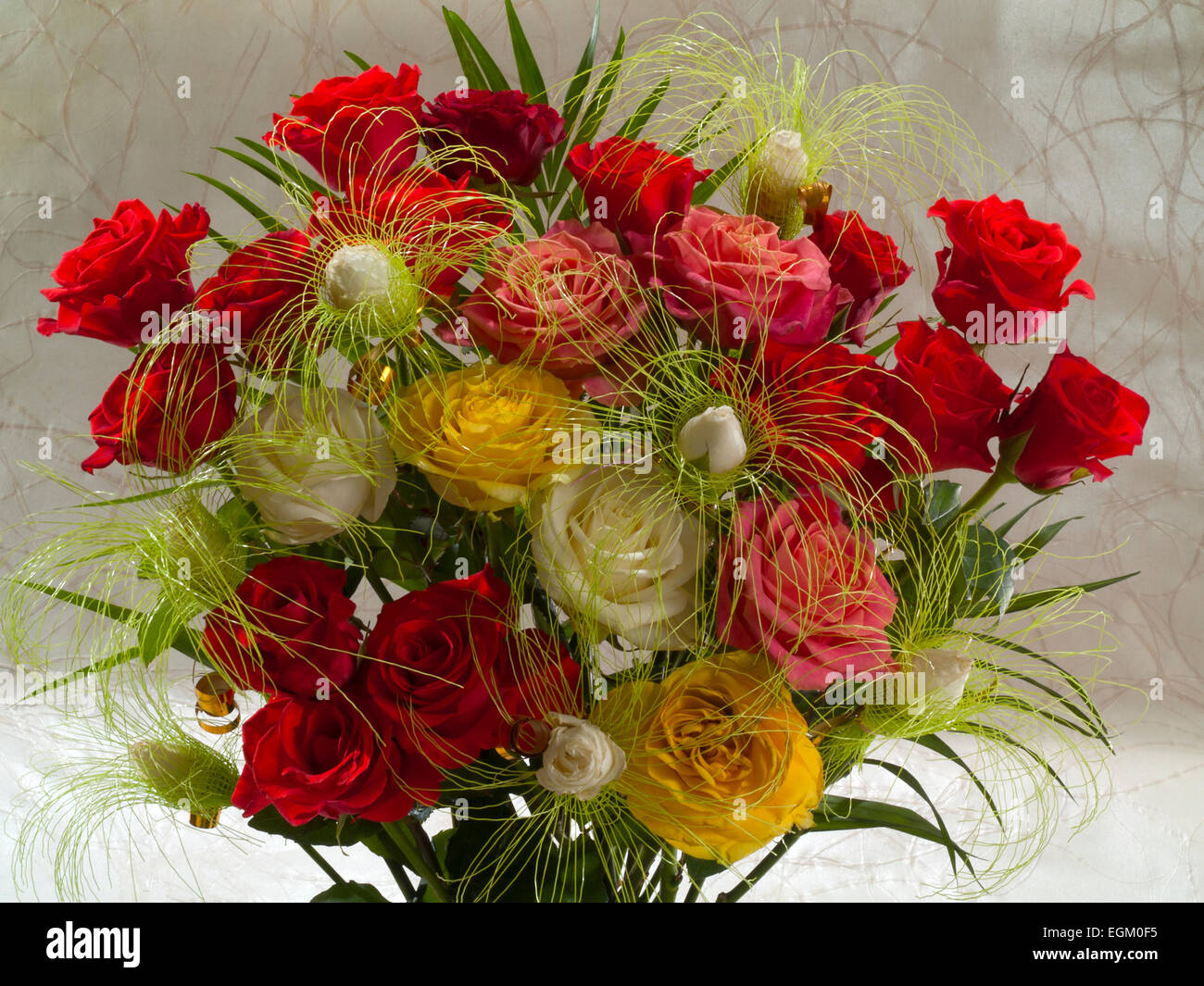 bouquet of roses gray background horizontal mesh flower decorative ...