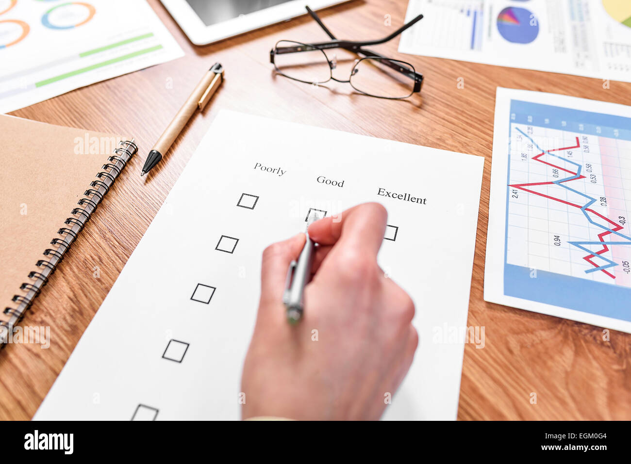 Examination paper on the office desk Stock Photo - Alamy