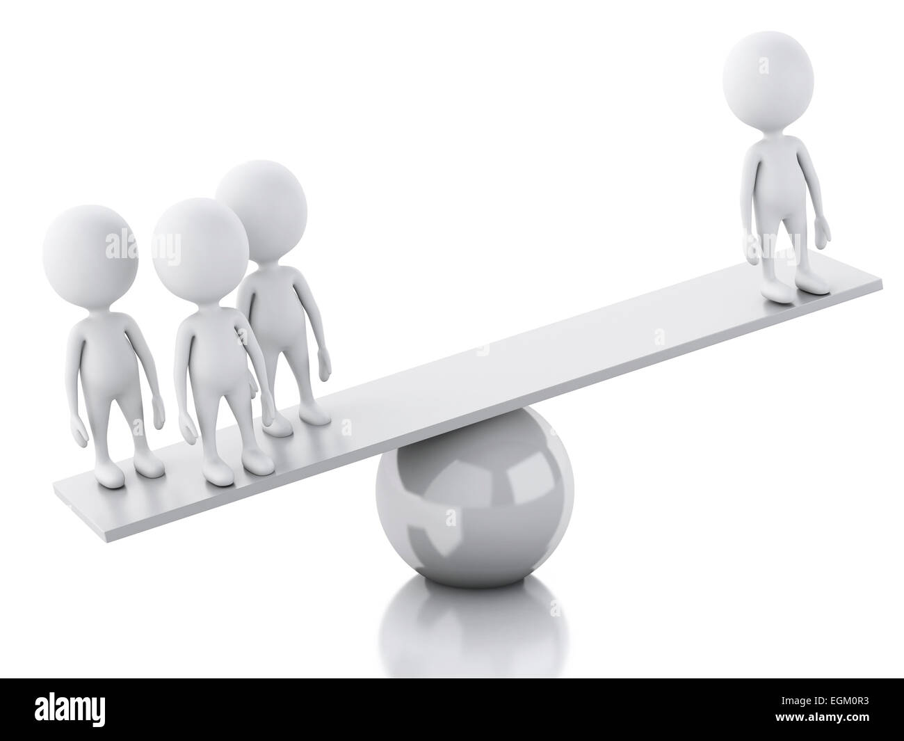 3d render image. White business people on a balance. Team concept ...