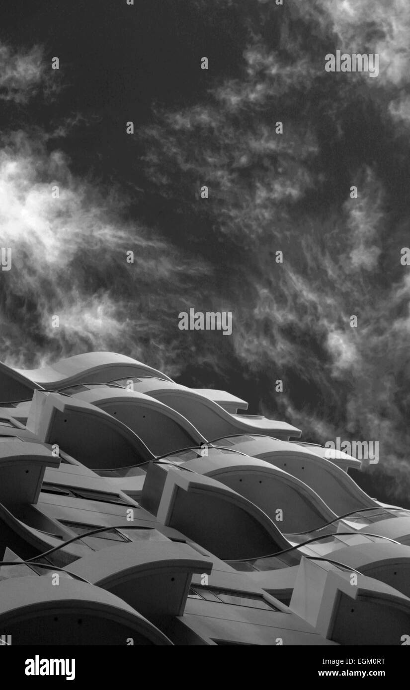 Curved building detail Black and White Stock Photos & Images - Alamy