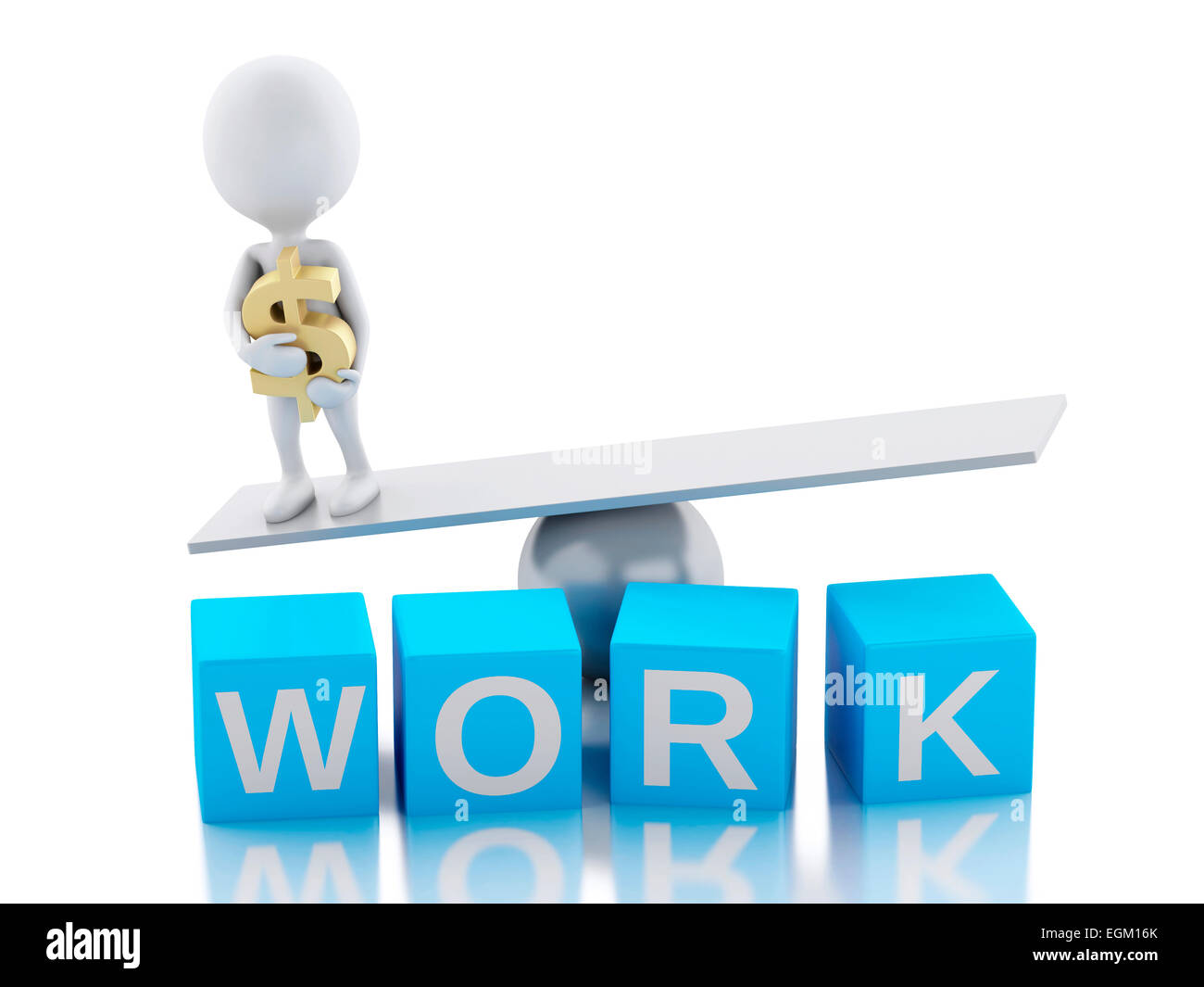 3d image. White people on a balance. Success in work. Business concept ...