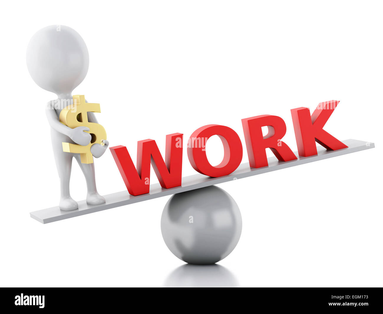 3d image. White people on a balance. Success in work. Business concept ...