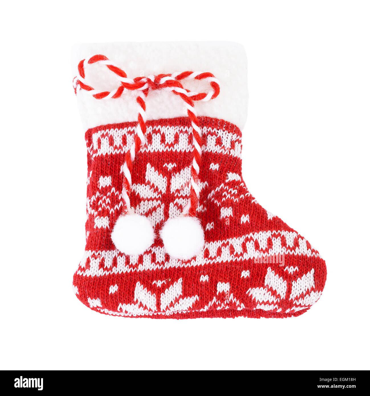 Red christmas sock on Cut Out Stock Images & Pictures - Alamy