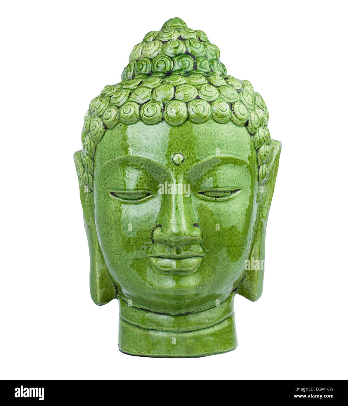 buddha head green Stock Photo - Alamy