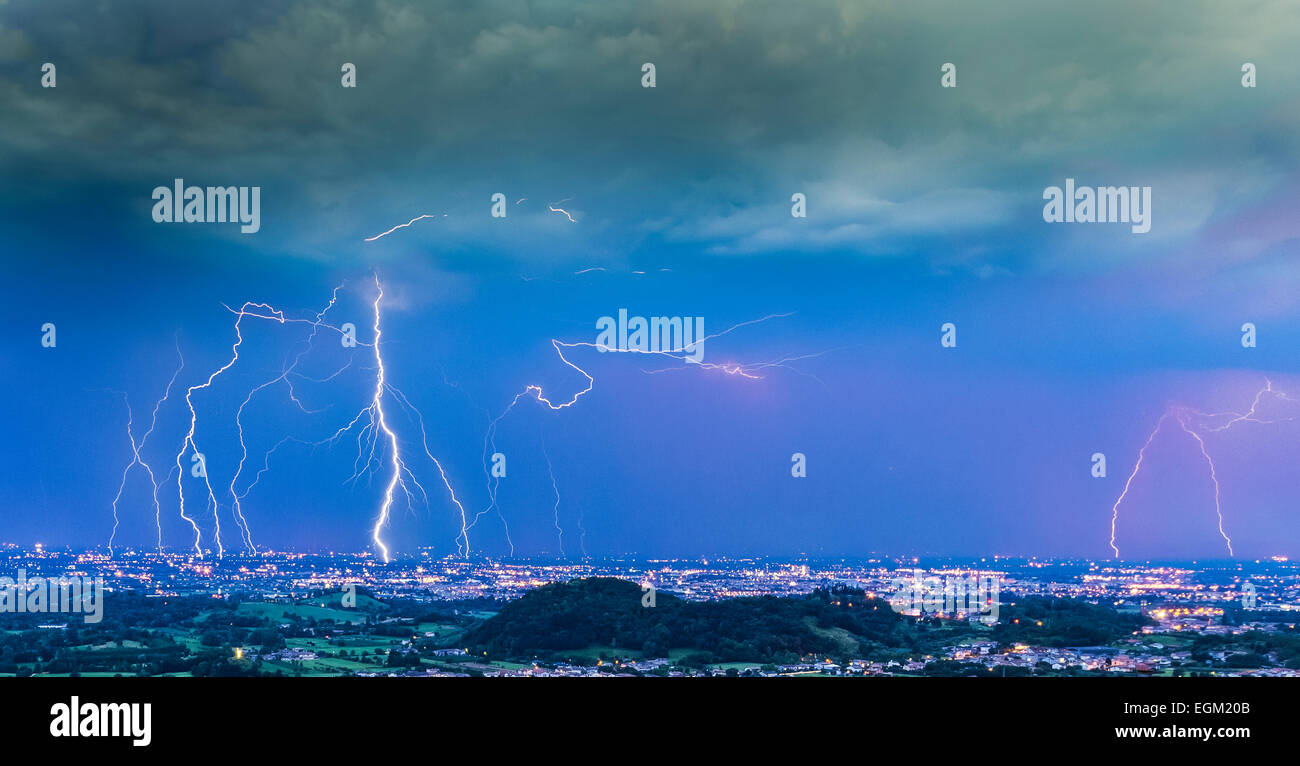 Thunderstorm Lightning are coming Stock Photo - Alamy