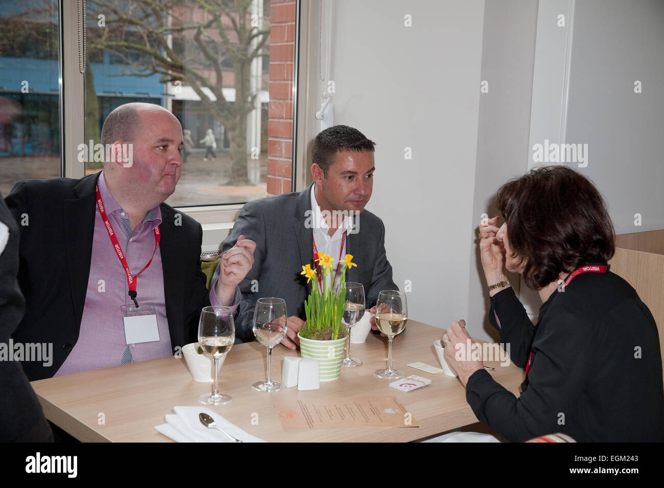Guests enjoy lunch at the opening of BR6 a student run restaurant in ...
