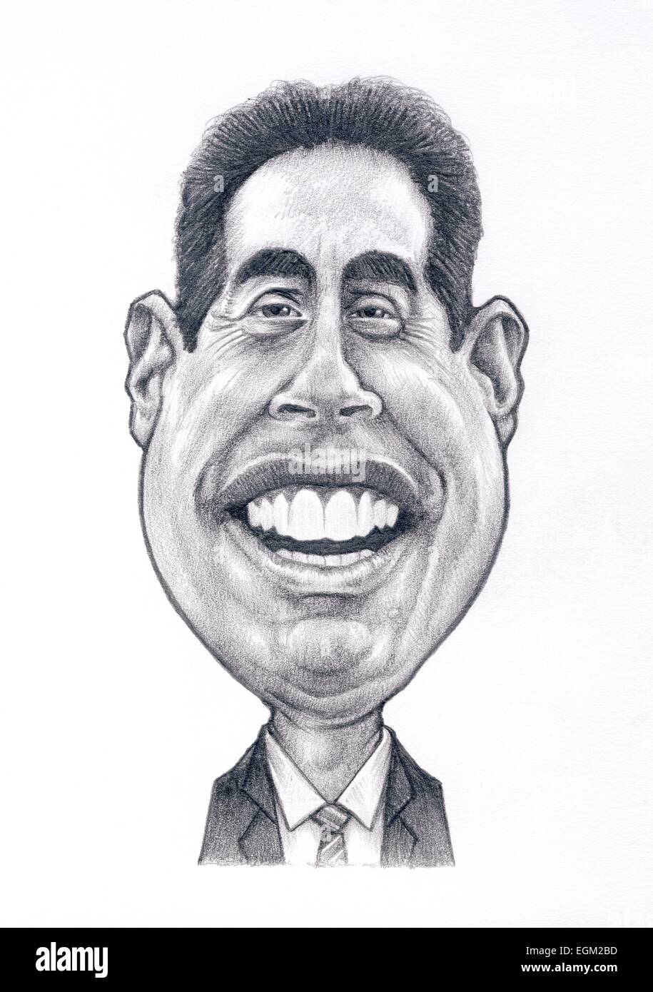 Jerry Seinfeld Graphite Caricature Drawing with White Background Stock ...