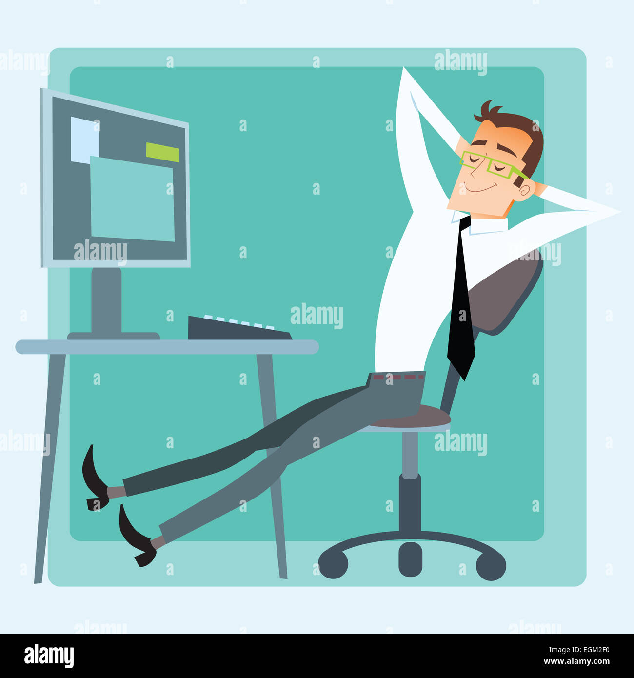 worker office rest computer Stock Photo - Alamy