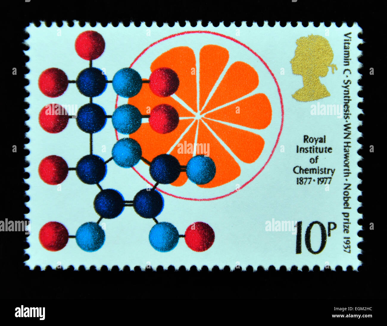 Postage stamp. Great Britain. Queen Elizabeth II. 1977. Royal Institute ...