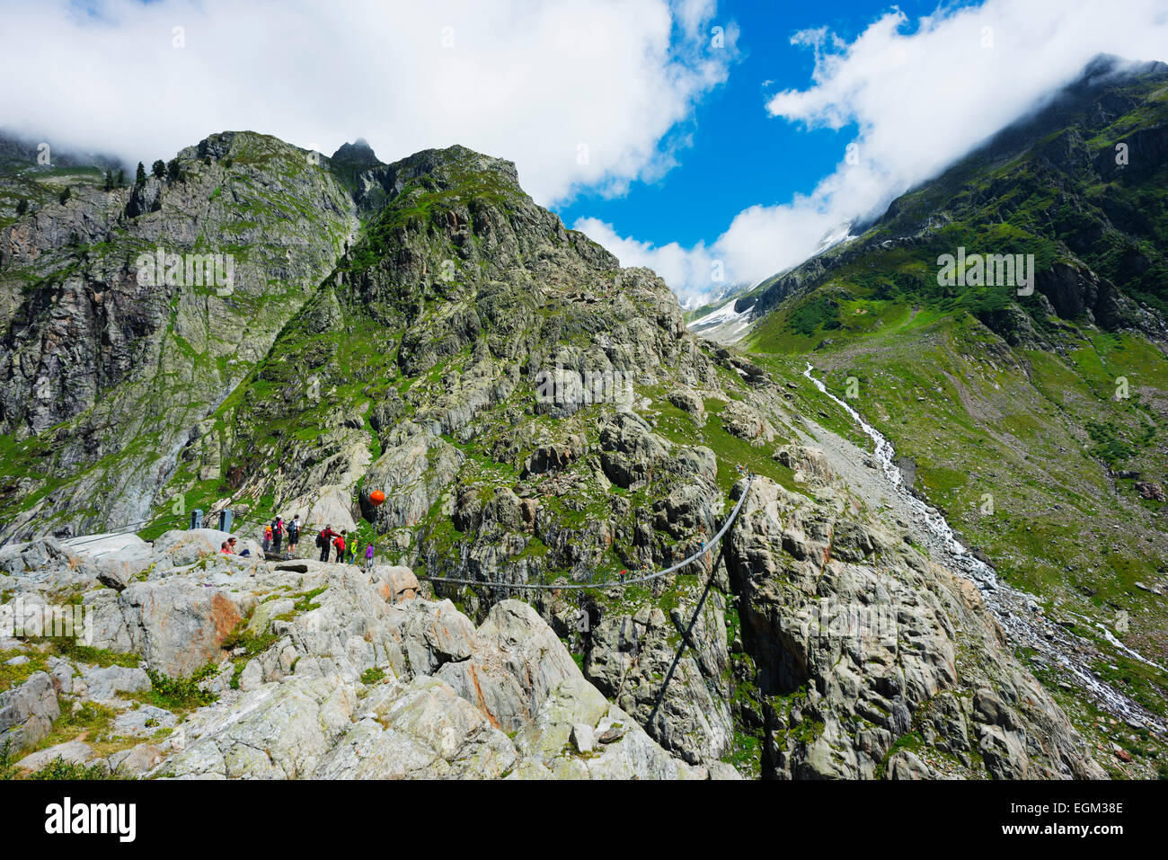 Europe, Switzerland, Canton of Bern, Triftbruke, Trift bridge Stock ...
