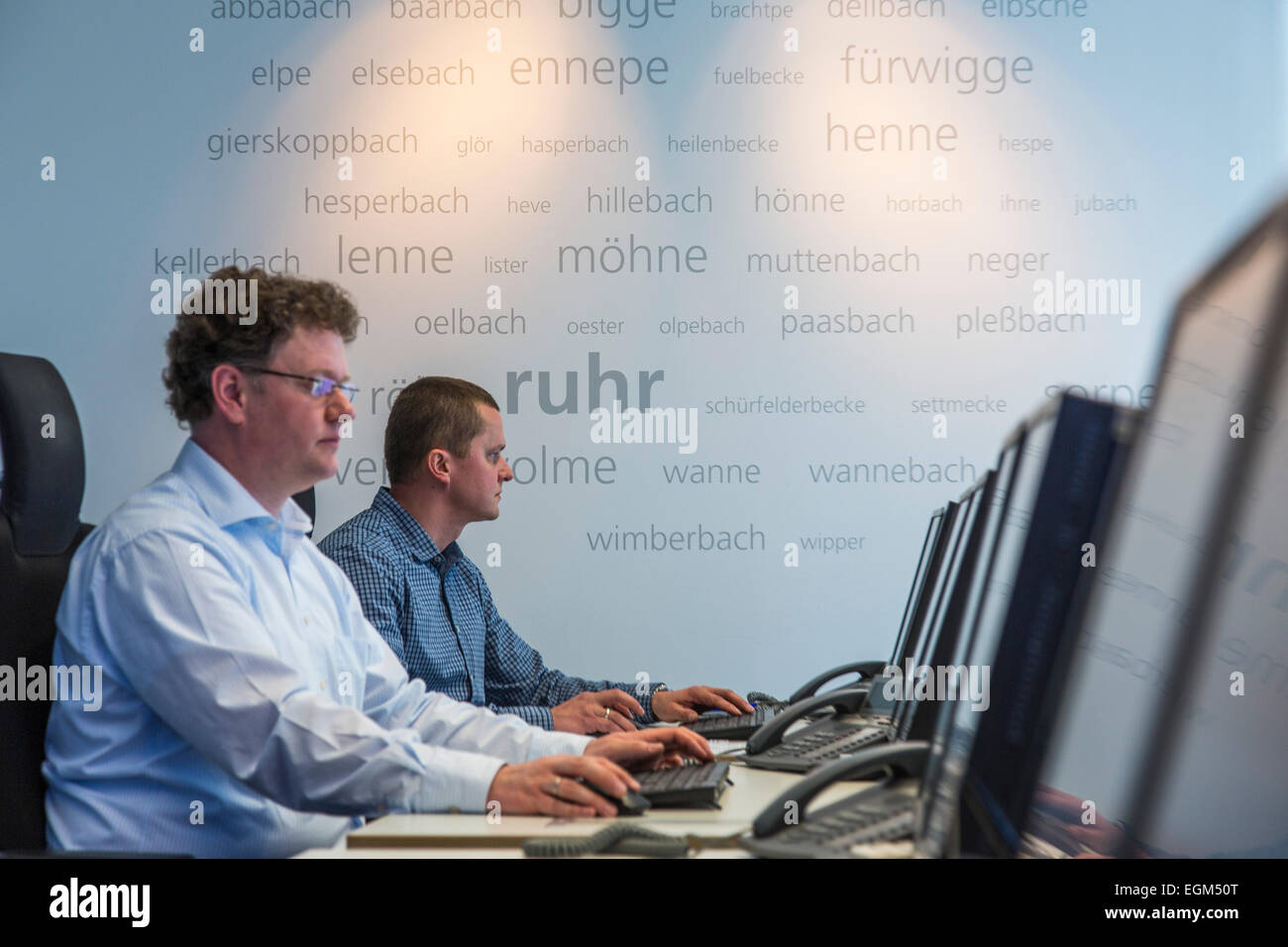 Dam control center of the "Ruhrverband" - Ruhr Association, control of ...