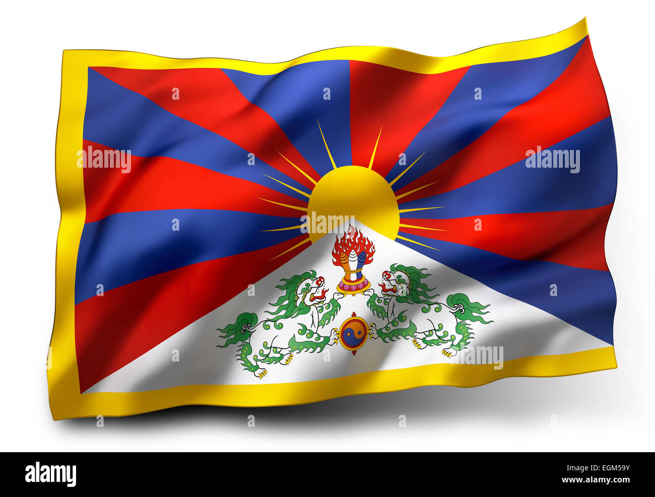 Flag of the tibetan independence movement Cut Out Stock Images ...