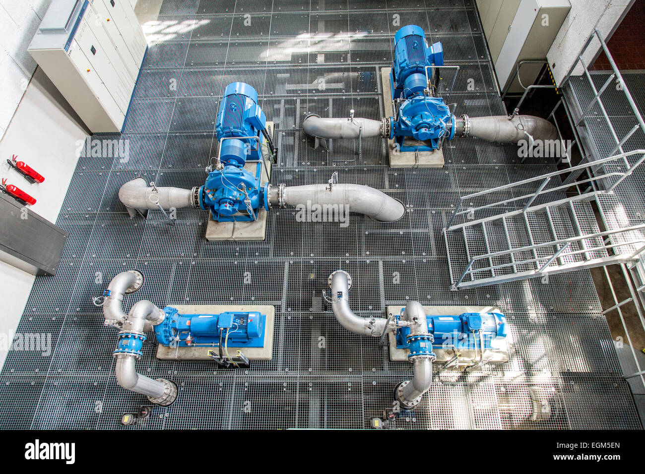 Waterworks, filtering water from river Ruhr, to prepare drinking water ...