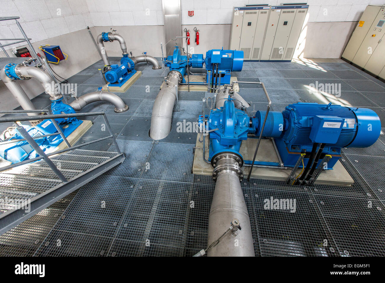 Waterworks, filtering water from river Ruhr, to prepare drinking water ...