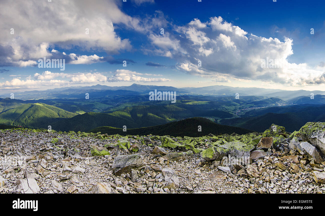 Carpathian mountain landscape panorama Stock Photo - Alamy