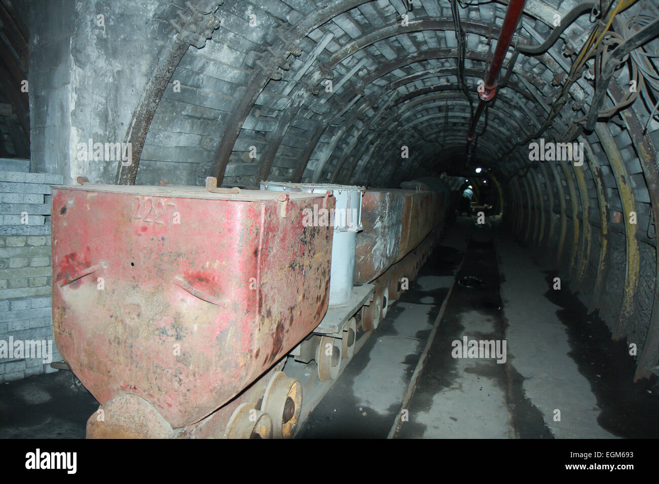 The coal mine underground tunnels. Guido mining plant Stock Photo - Alamy