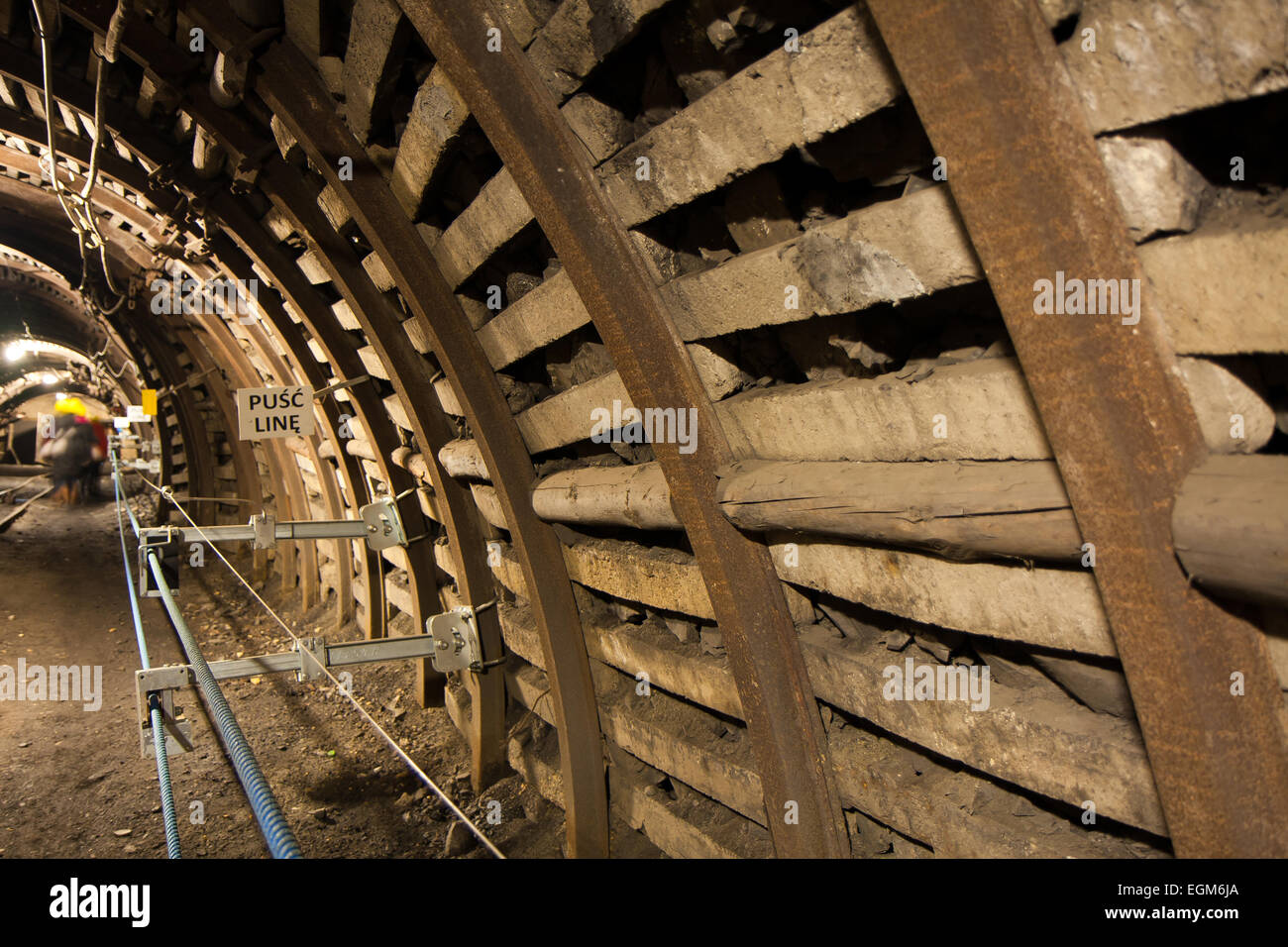The coal mine underground tunnels. Guido mining plant Stock Photo - Alamy