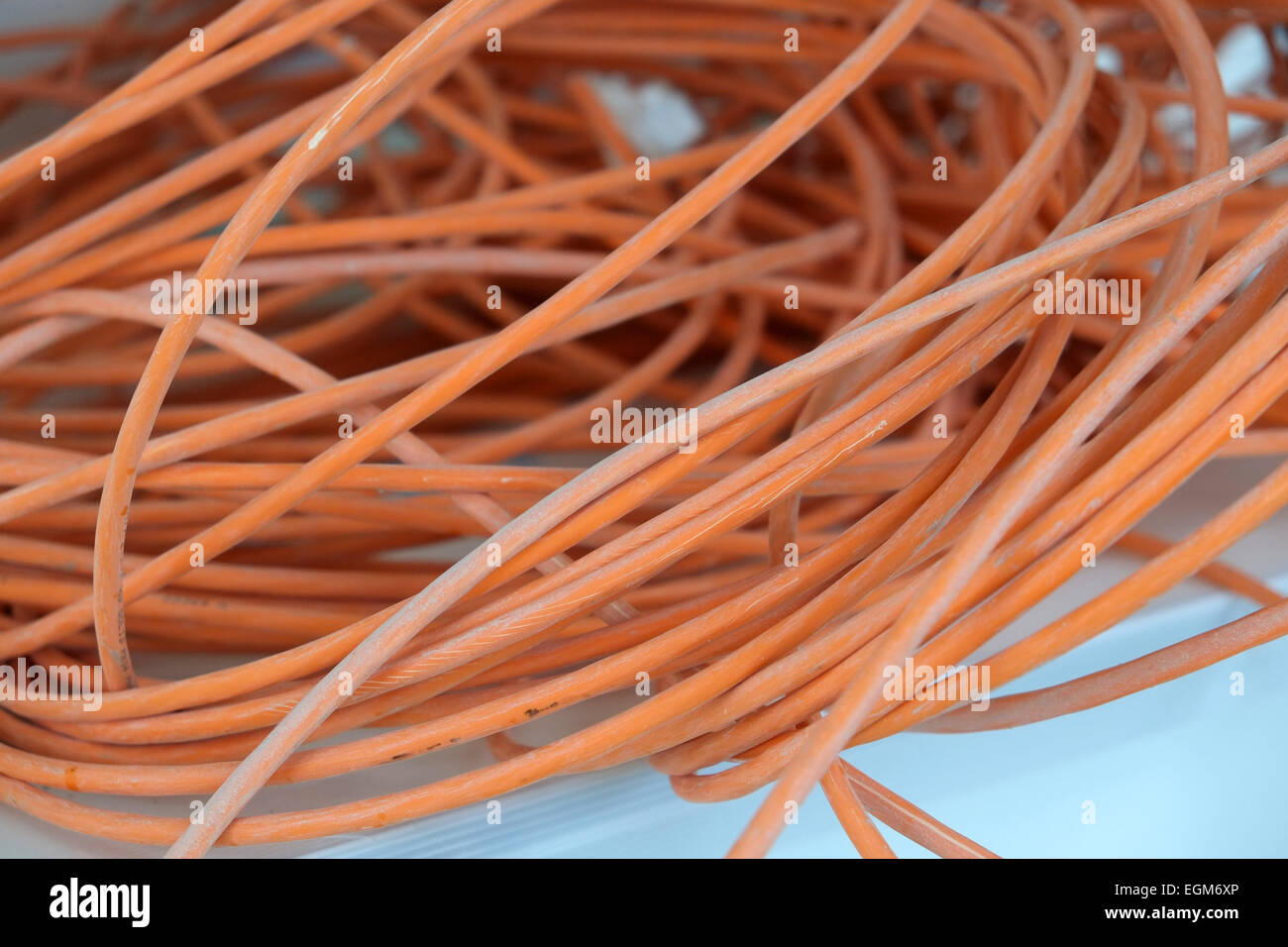 Orange cables - 26th February 2015 Stock Photo - Alamy