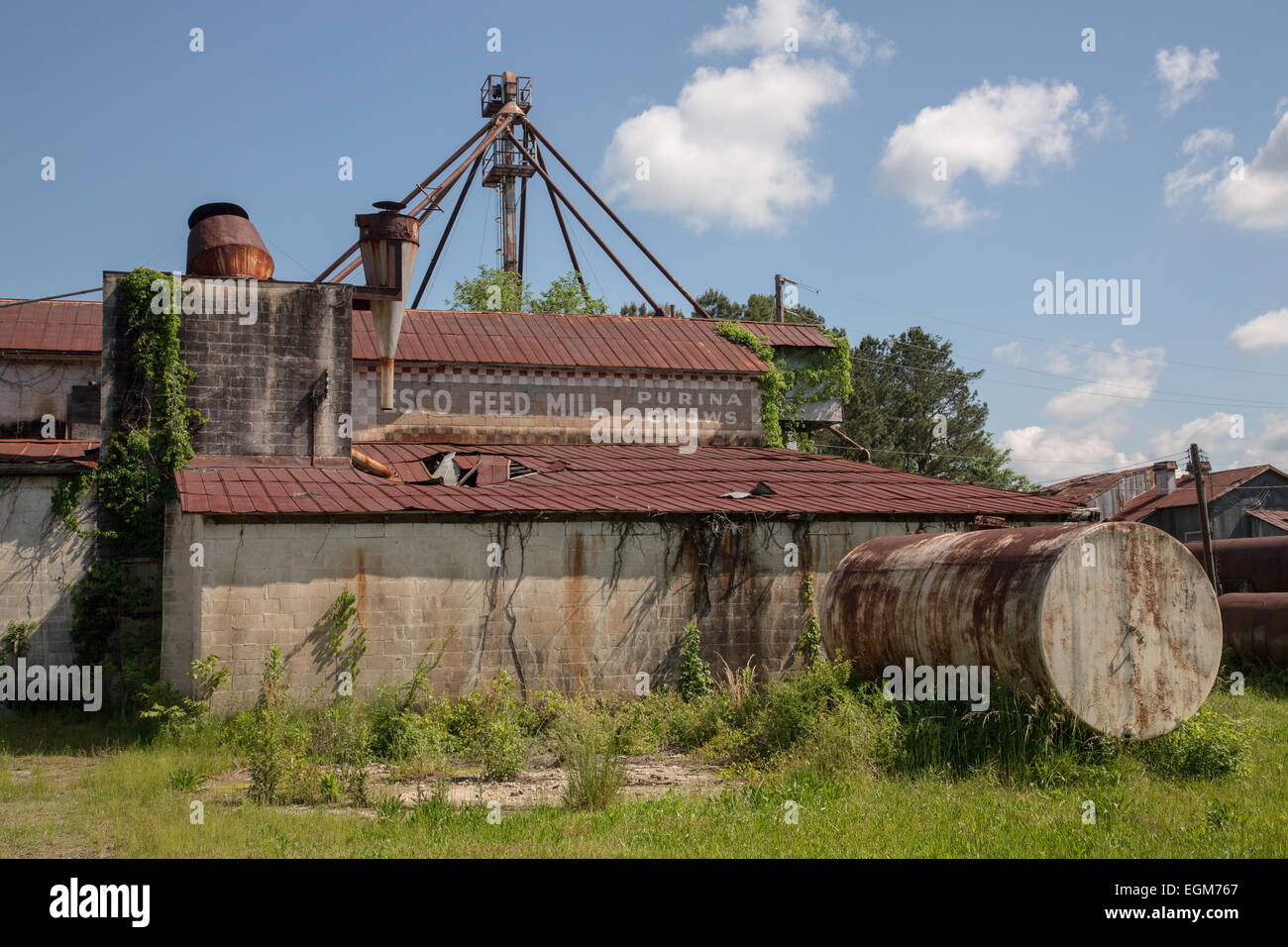 Abandoned mill ruins where the television series The Walking Dead is ...