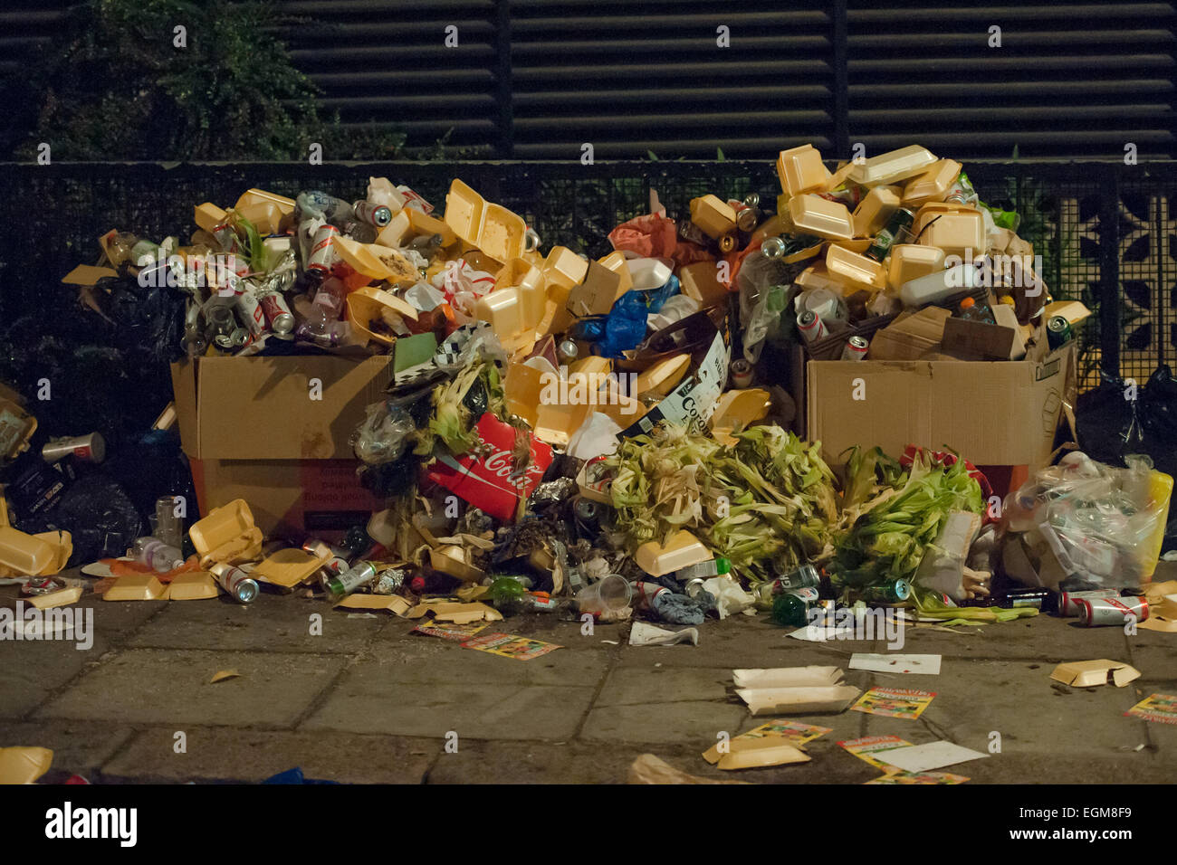Piles of litter fill the streets of Notting Hill after the first day of ...