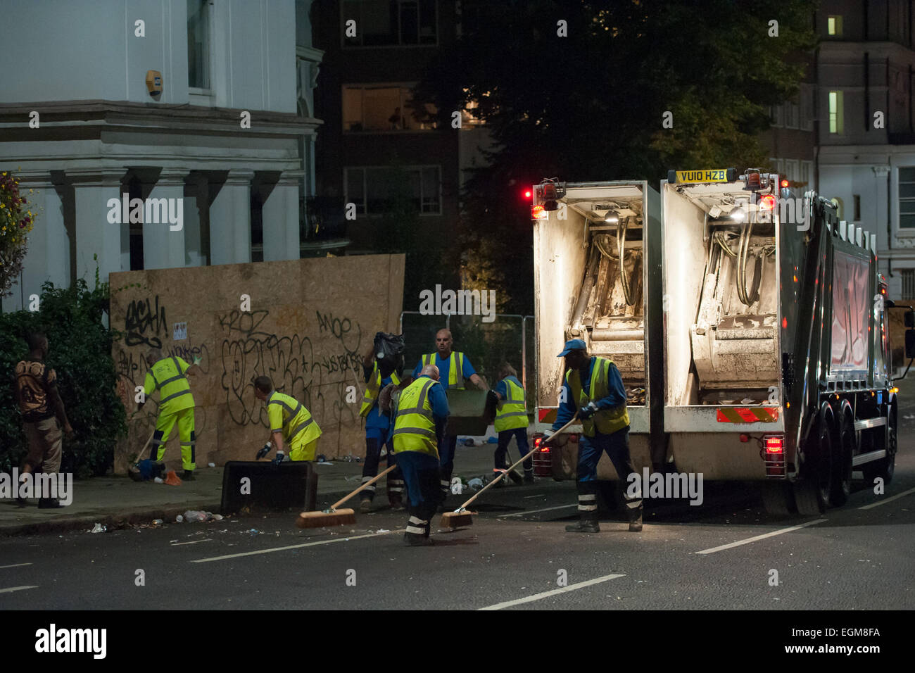 Piles of litter fill the streets of Notting Hill after the first day of ...
