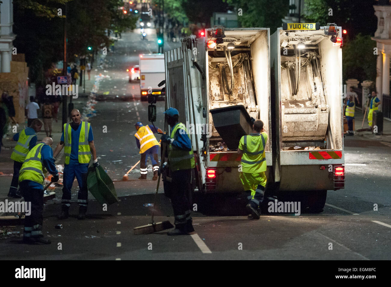 Piles of litter fill the streets of Notting Hill after the first day of ...