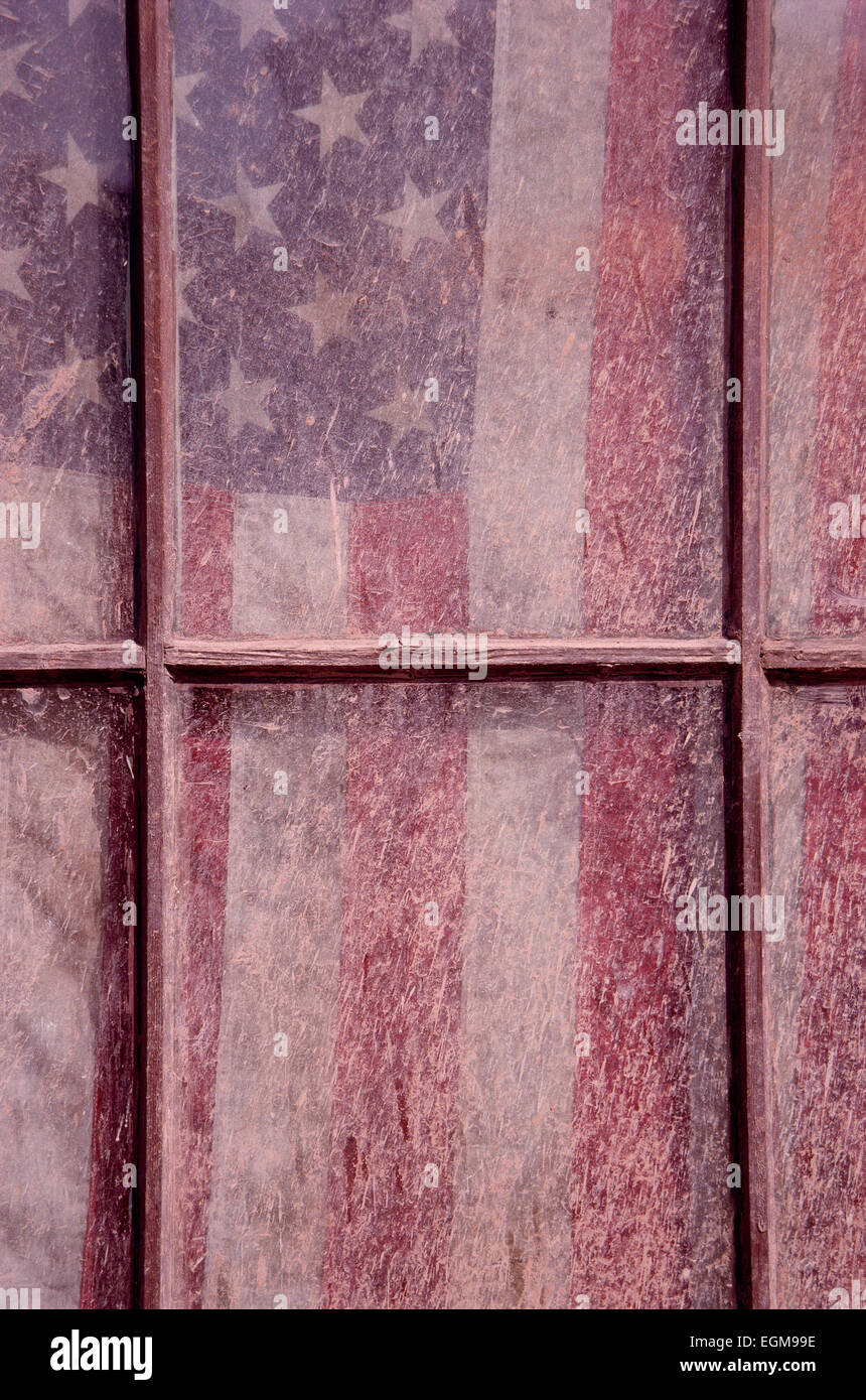 American Flag in Window Stock Photo - Alamy