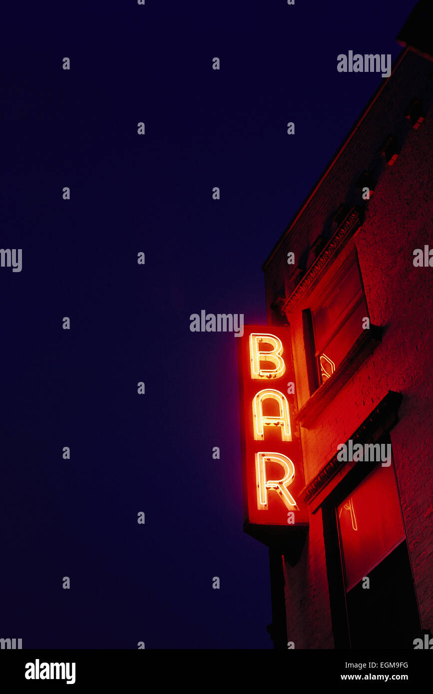 Neon BAR Sign Stock Photo - Alamy
