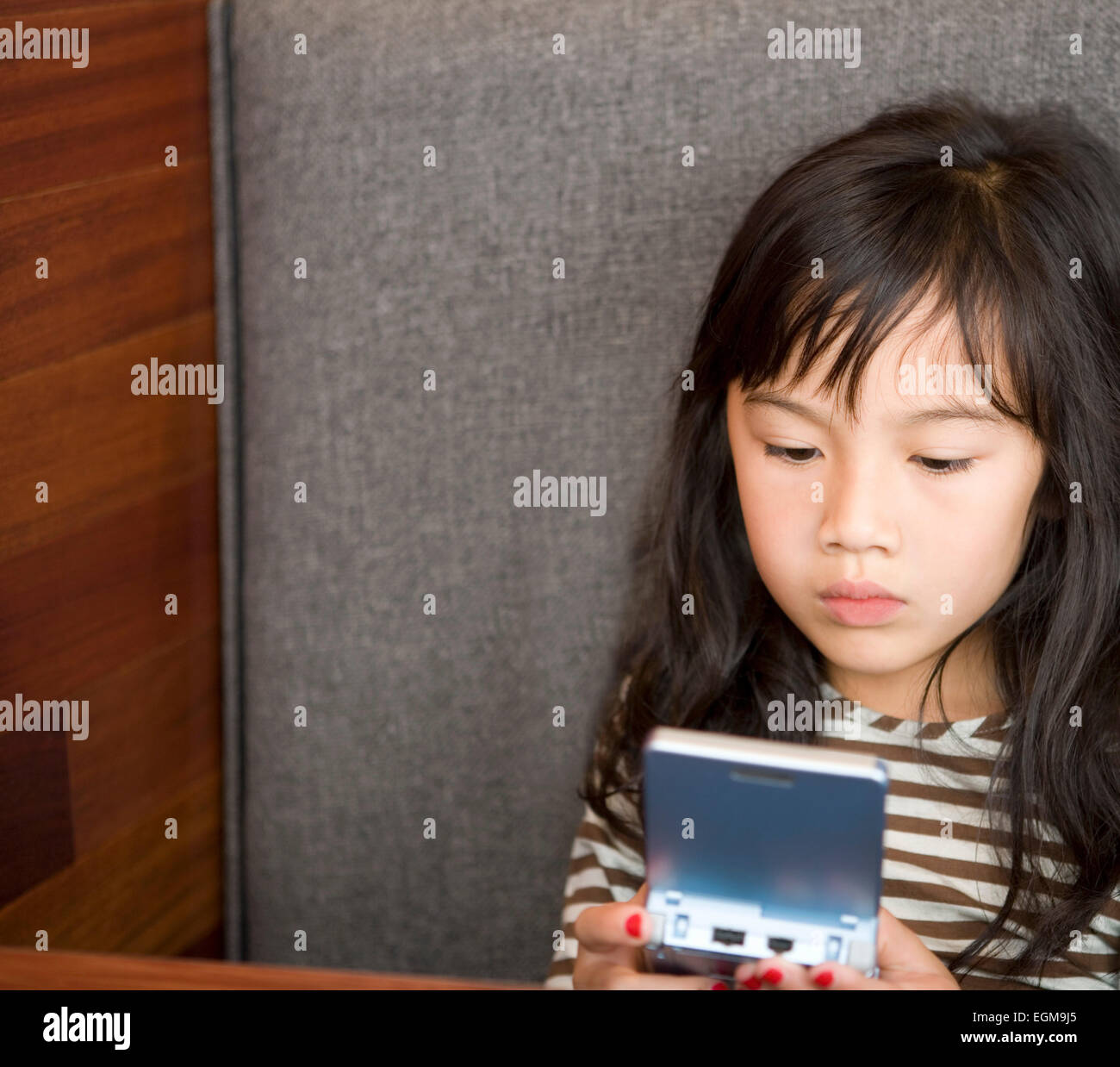 Girl Playing Video Game Stock Photo - Alamy