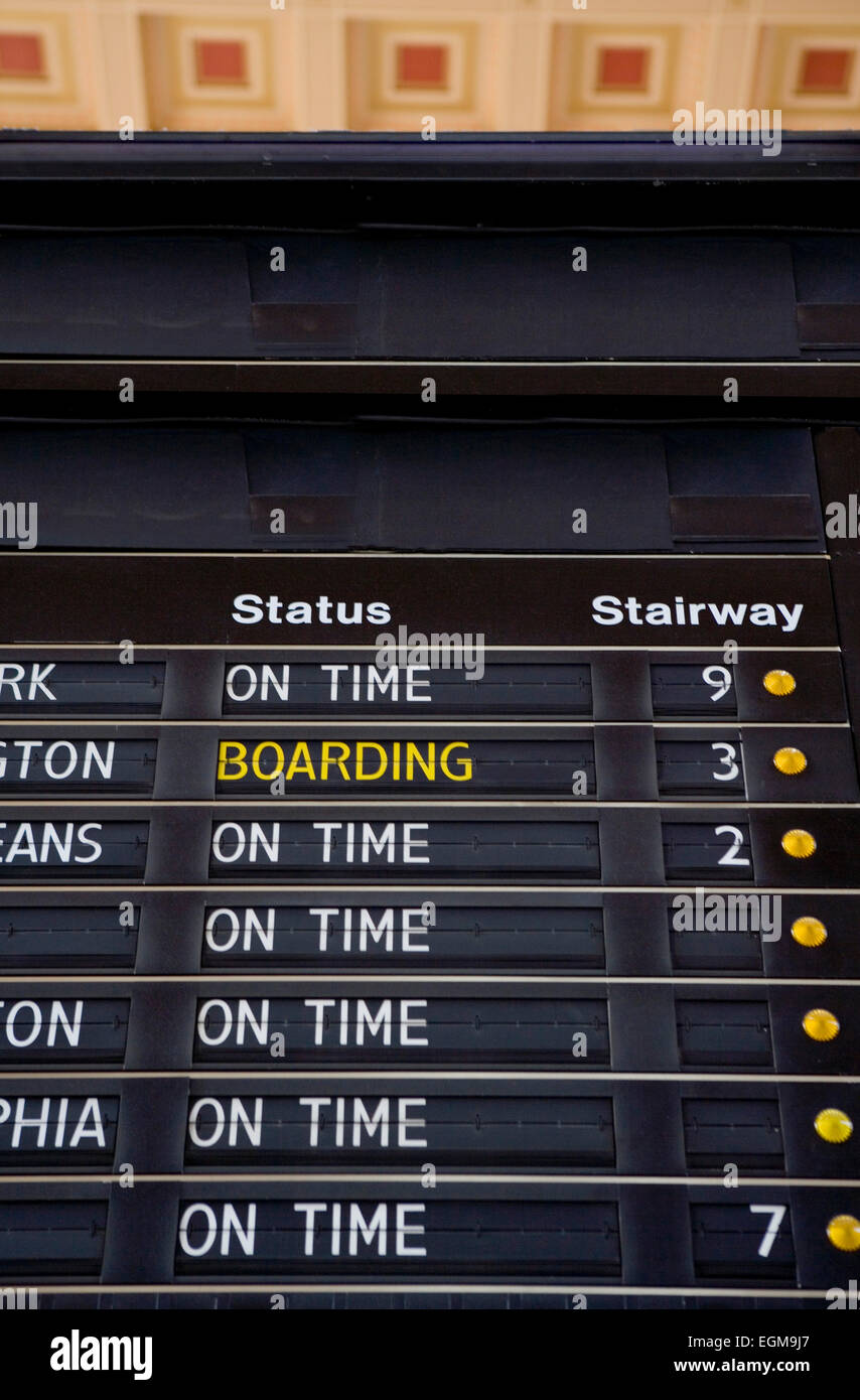 Train Schedule Board Stock Photo - Alamy