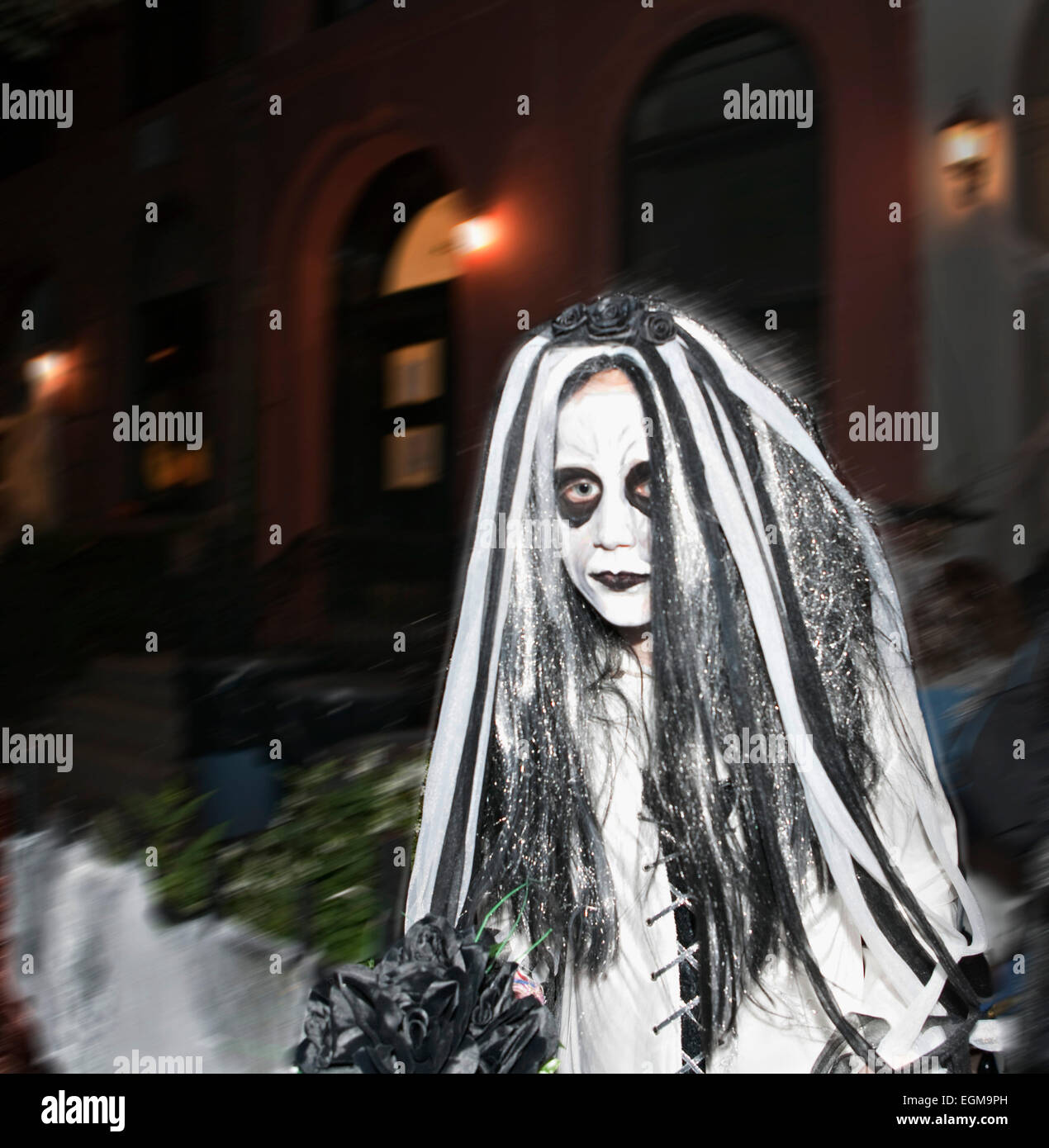 Trick or Treating Halloween Night Stock Photo - Alamy